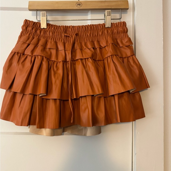 love you bunches | Skirts | Chic Ruffle Mini Skirt In Rust | Poshmark